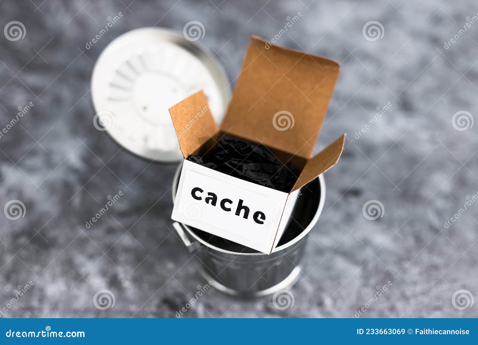 Online Privacy and Stored Information, Metaphor of Box with Cache Label ...