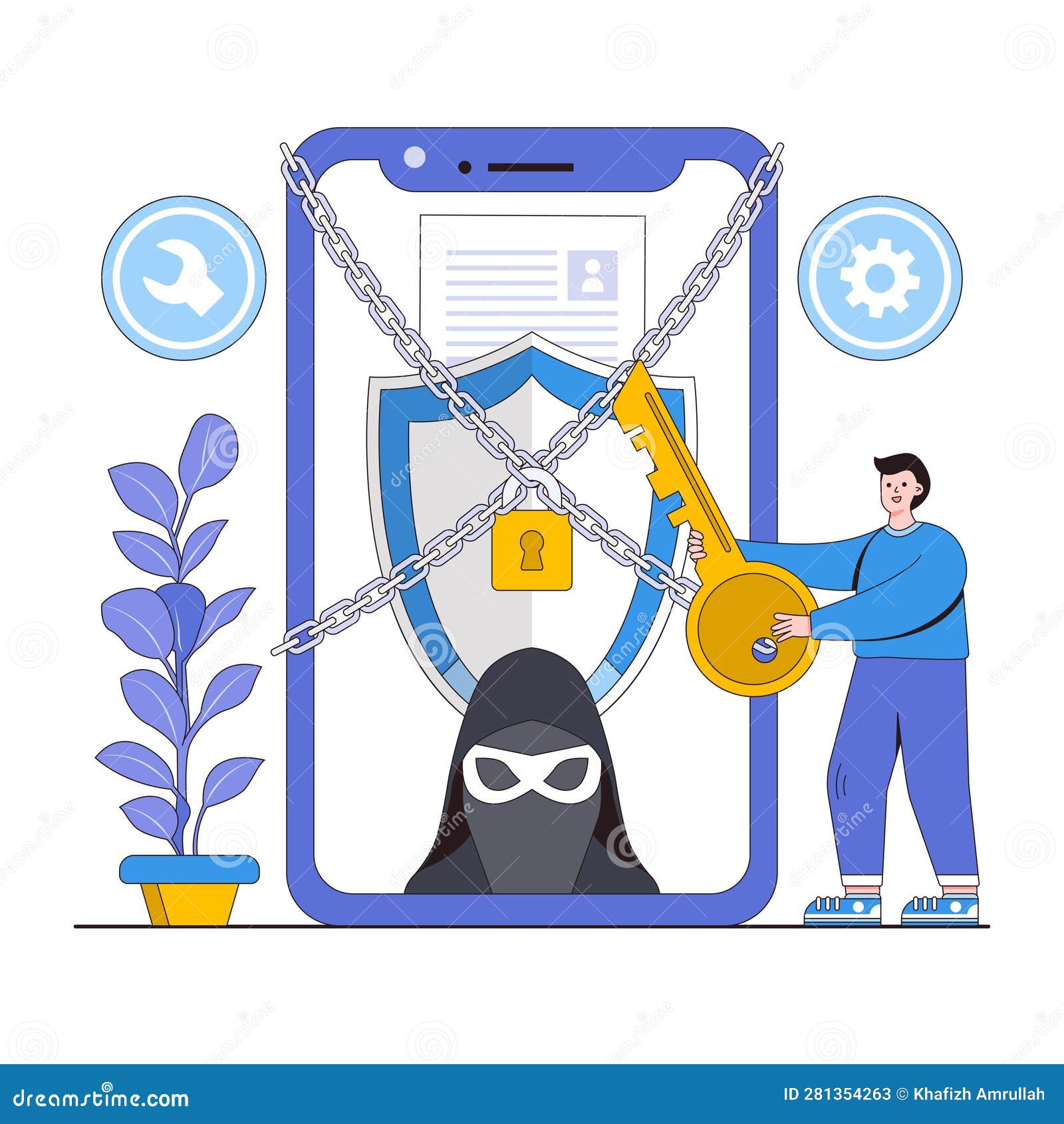 Online Privacy Vector Illustration Concept with People Characters ... Online Privacy Vector Illustration Concept with People Characters ...