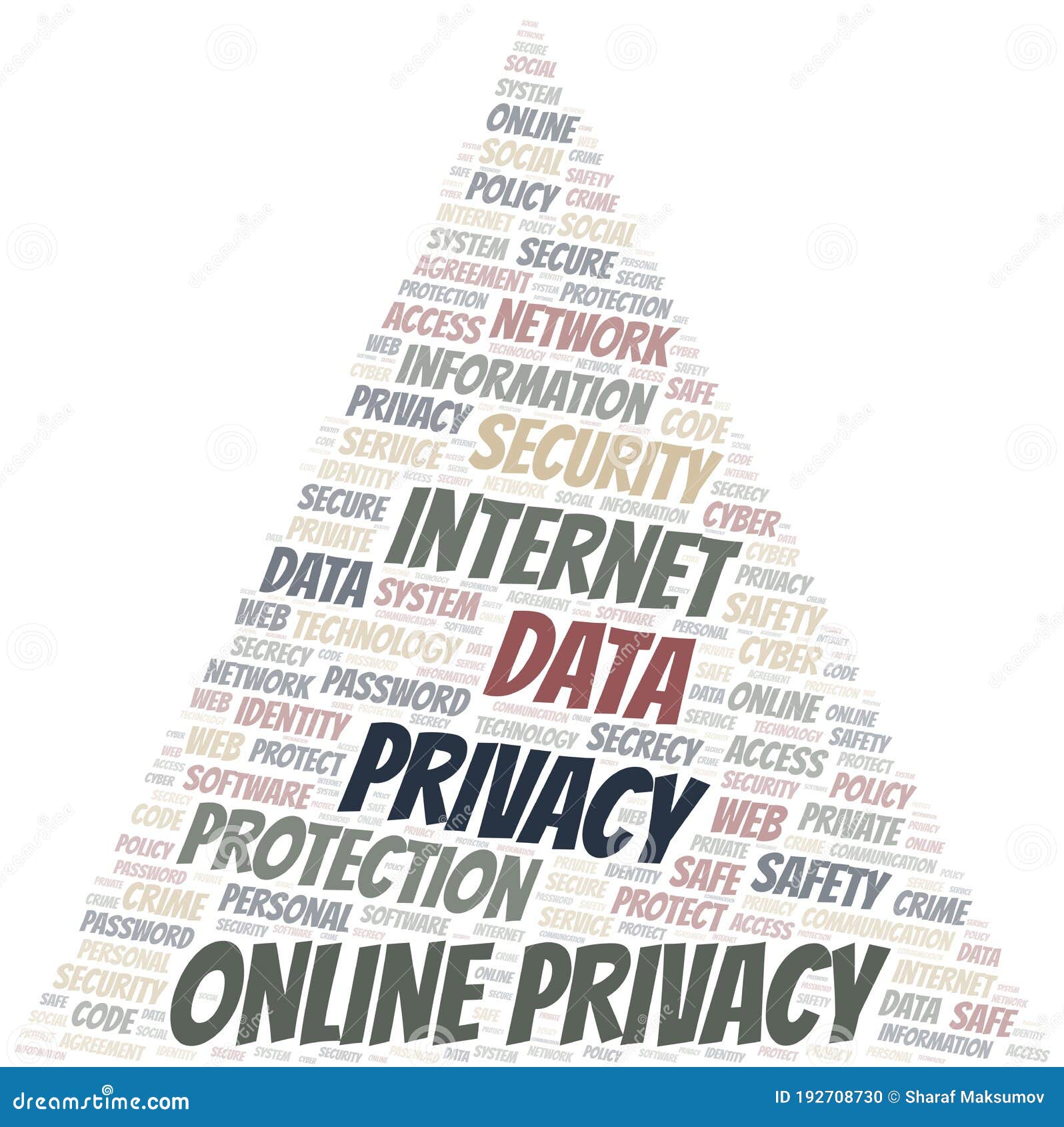 Online Privacy Vector Word Cloud, Made with Text only. Stock Vector ...