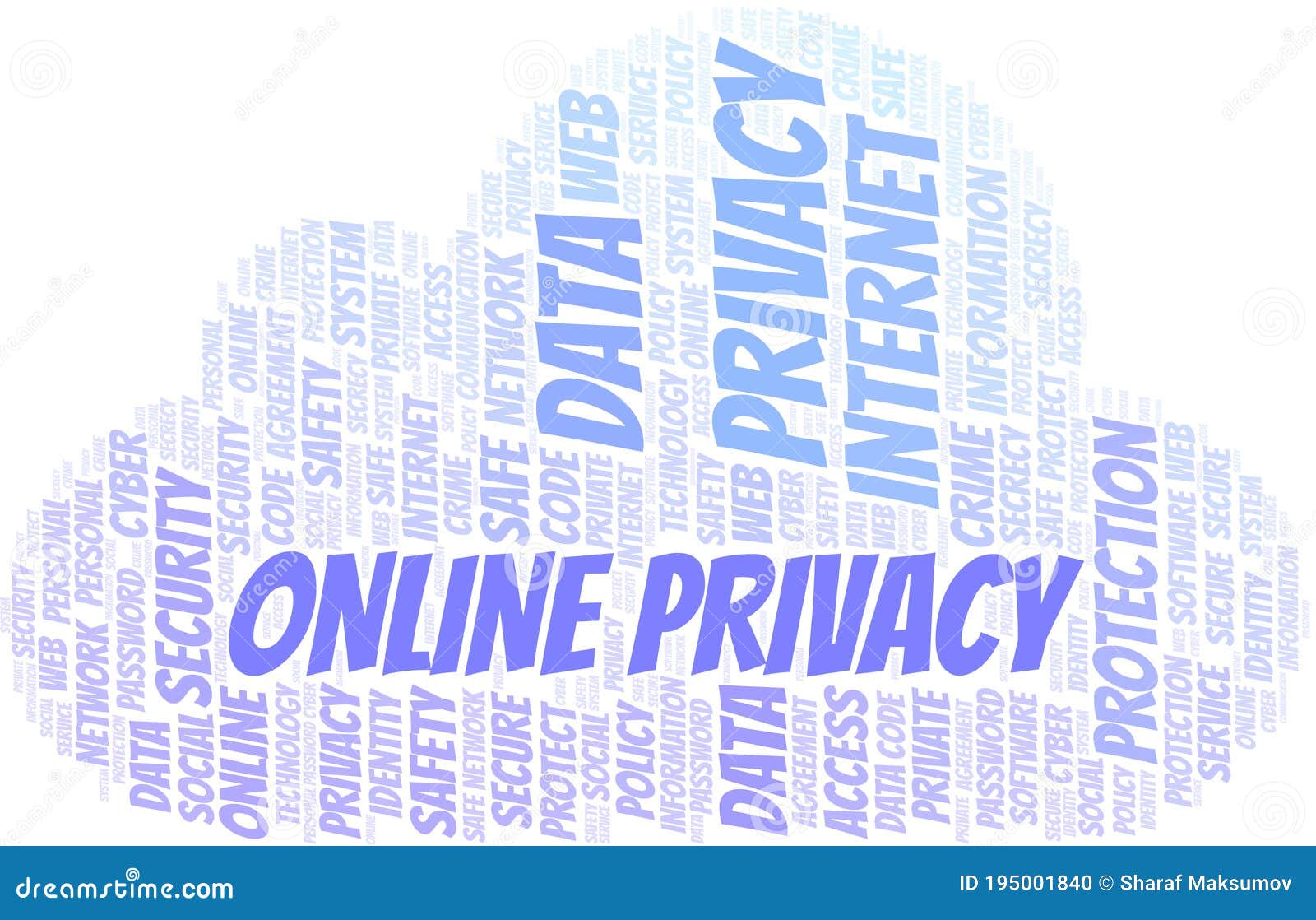 Online Privacy Vector Word Cloud, Made with Text only. Stock ...