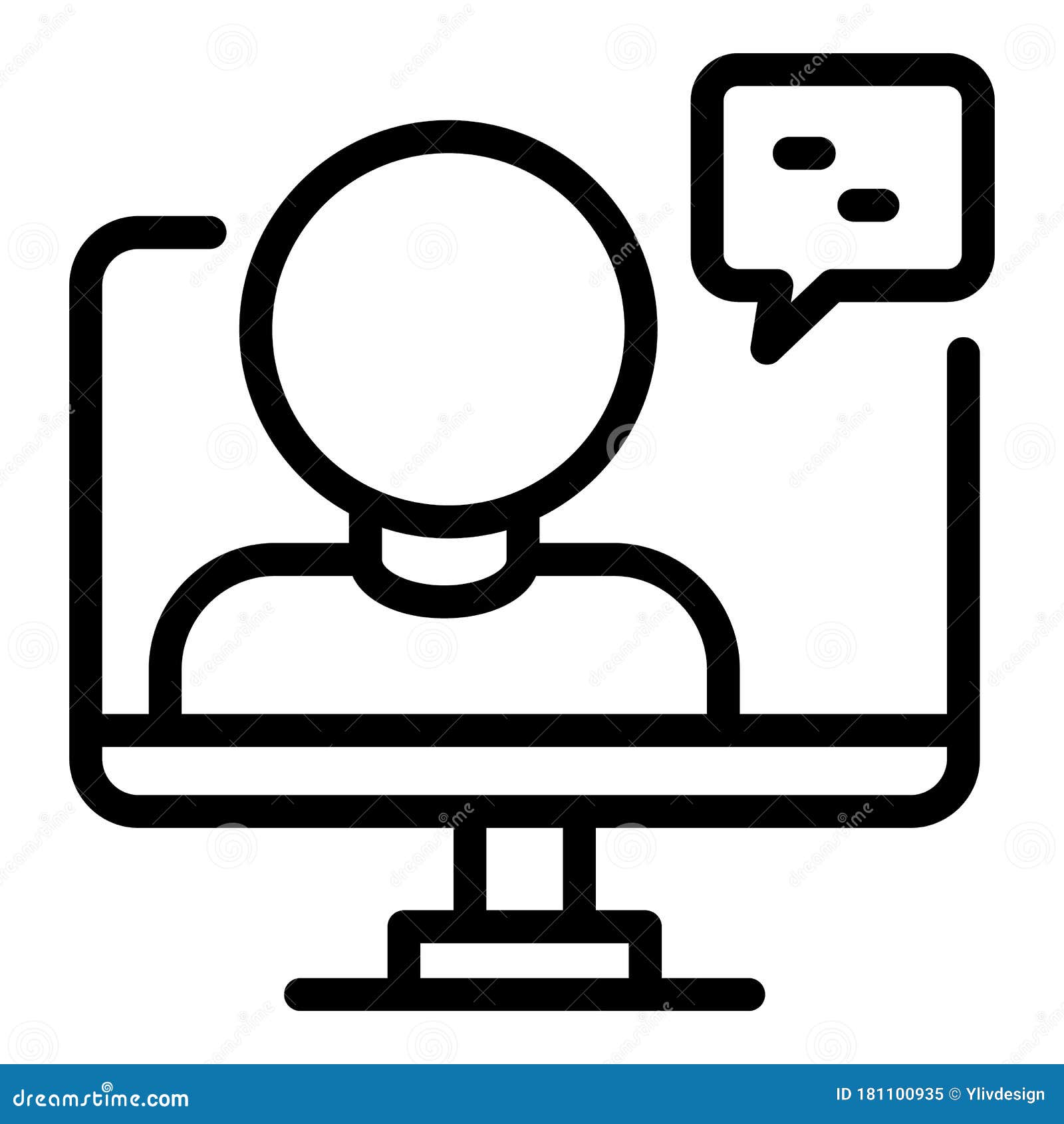 Online Product Manager Icon, Outline Style Stock Vector - Illustration ...