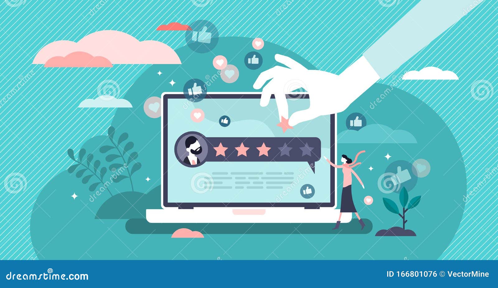 Review Vector Illustration Customer Giving Star With Good Or Bad Rate ...