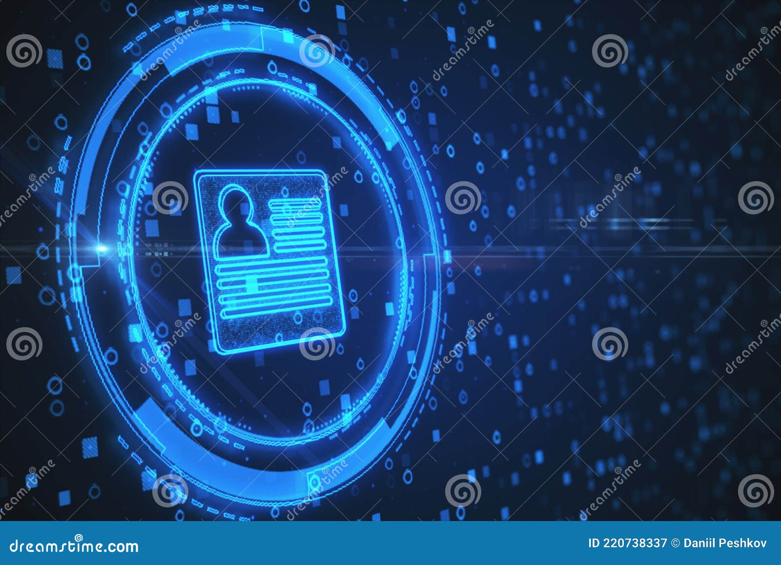 Online Profile and Personal Data Concept with Abstract Technological ...