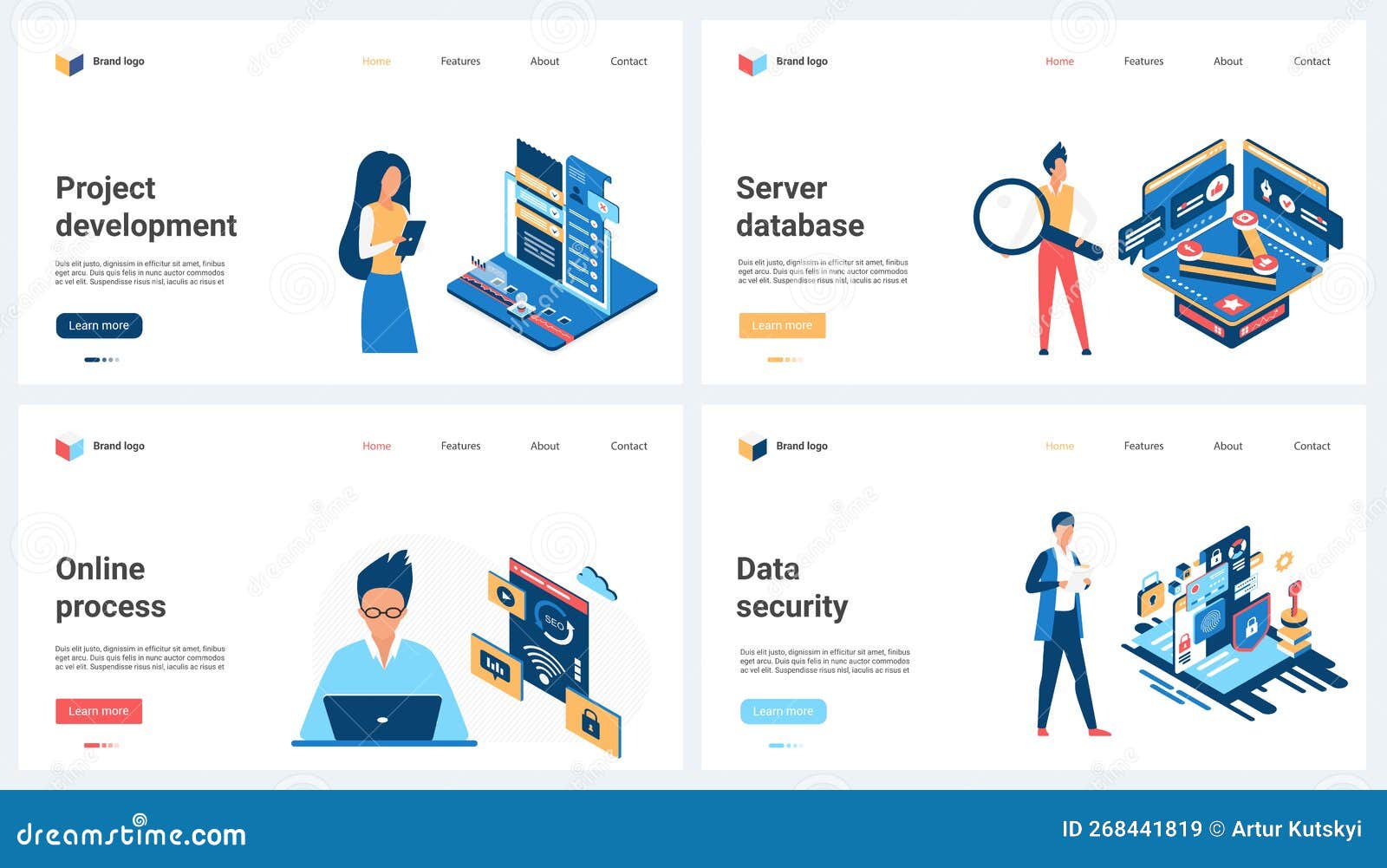Online Project Development Processes, Cloud Server Data Security Set and Tiny People Stock ...