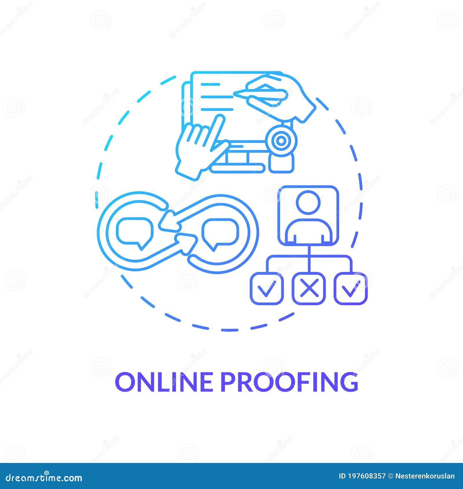 Online Proofing Concept Icon Stock Vector - Illustration of concept ...