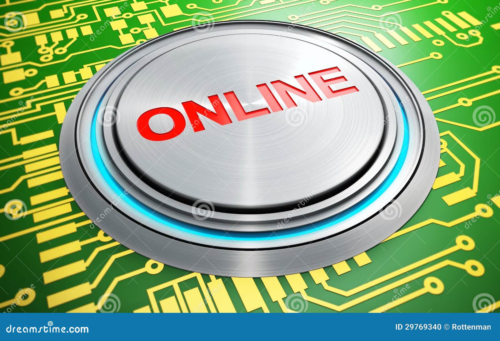 Online push button stock illustration. Illustration of communications ...