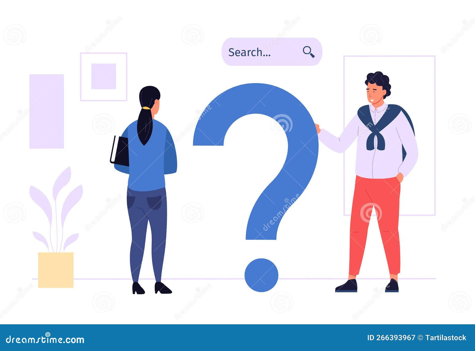 Online Question Answers Search. Male and Female Characters Looking for ...