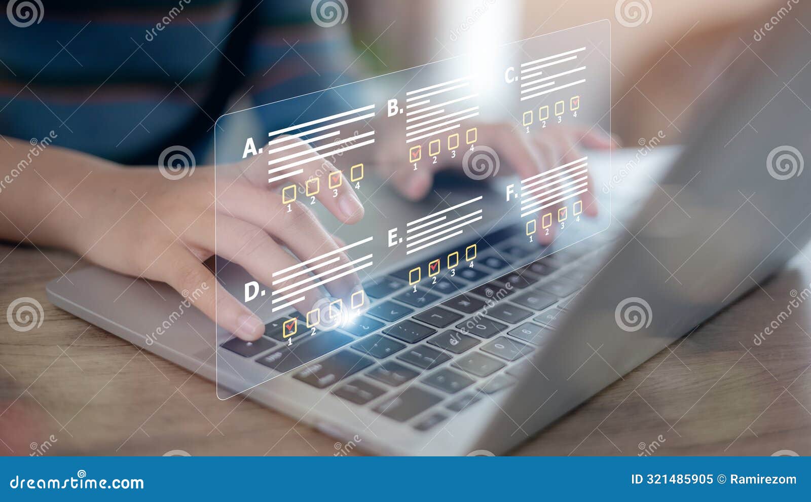 Online Questionnaire with Checkboxes, Filling Survey Form on Internet ...