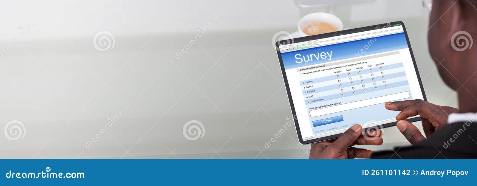 Online Questionnaire Survey Form Fill Stock Photo - Image of form ...