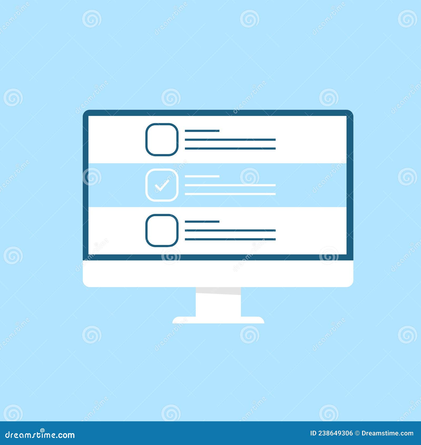 Online Quiz. Desktop PC with Online Quiz Stock Vector - Illustration of ...