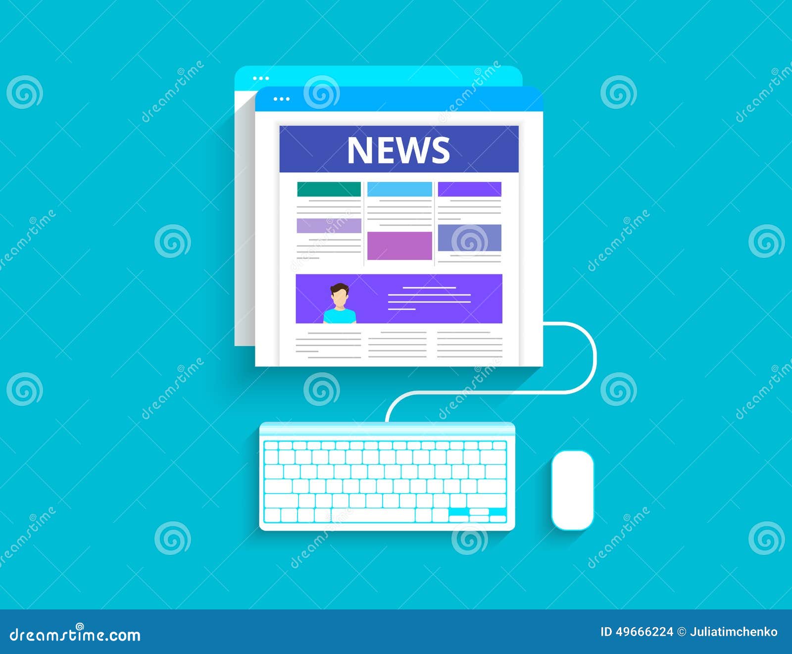 Online reading news stock vector. Illustration of information - 49666224