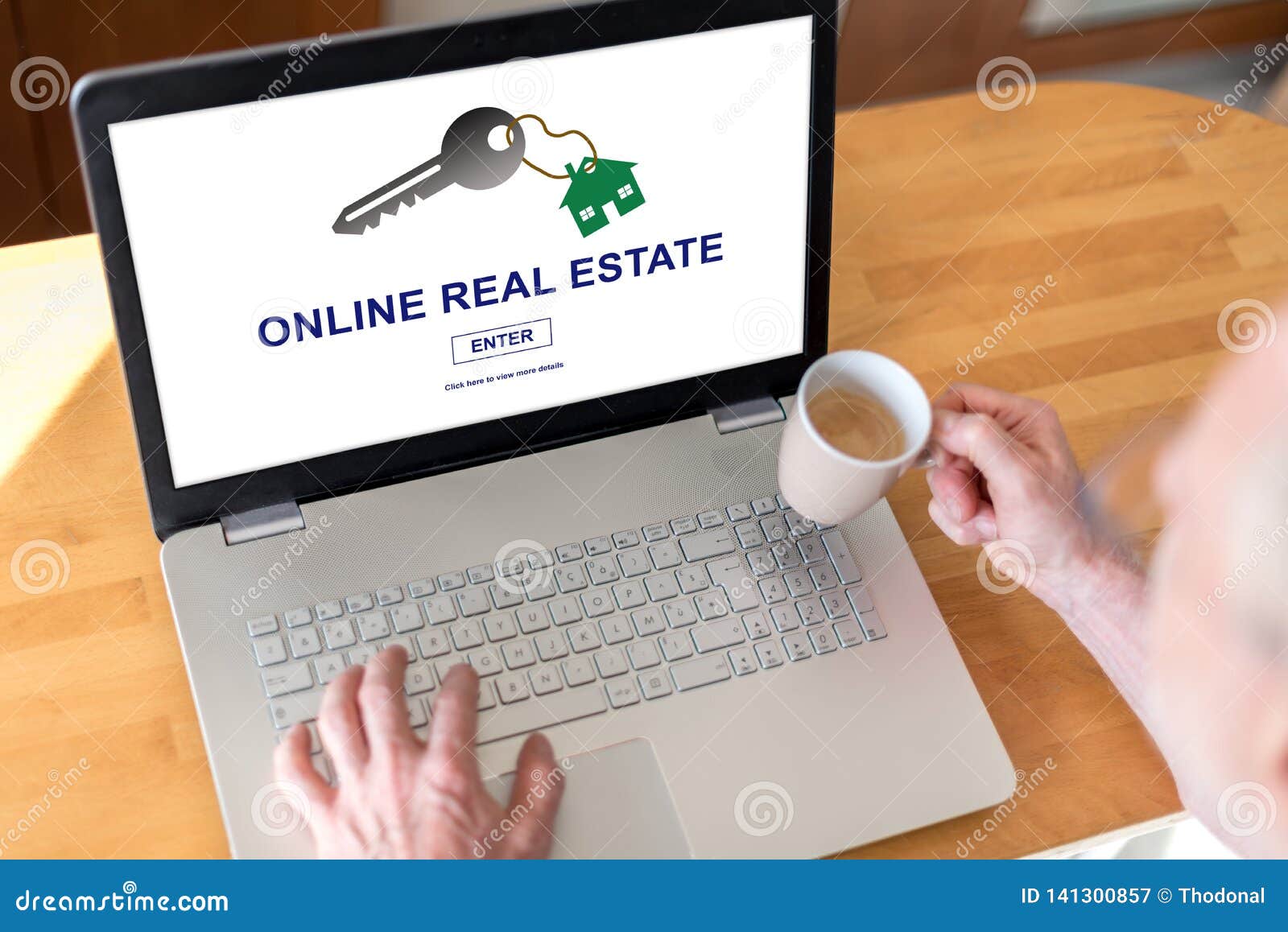 Online Real Estate Concept on a Laptop Stock Image - Image of ...