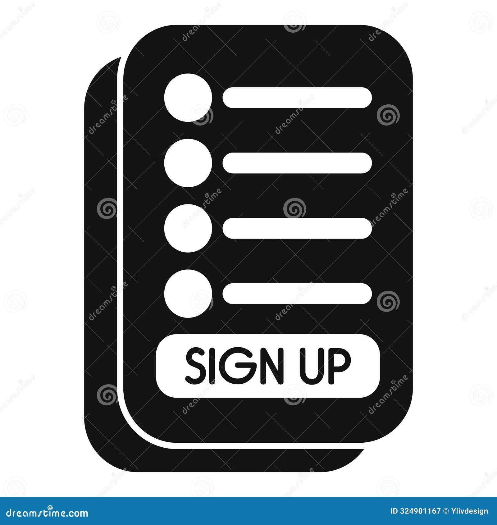 Online Registration Form with Button for Signing Up Stock Vector ...