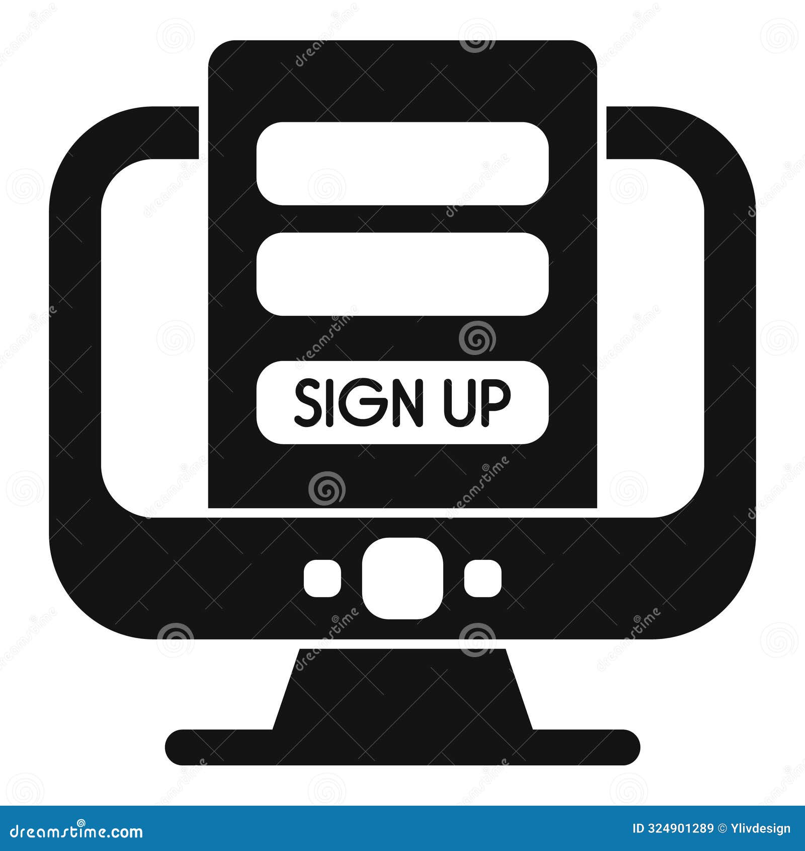 Online Registration Form on Computer Screen Icon Stock Illustration ...