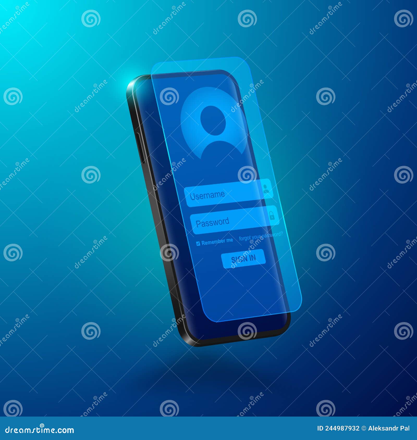 Online Registration Form. Login Form, Login Page Opened in Web Browser ...