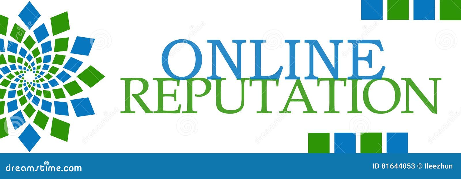 Online Reputation Green Blue Squares Horizontal Stock Illustration ...