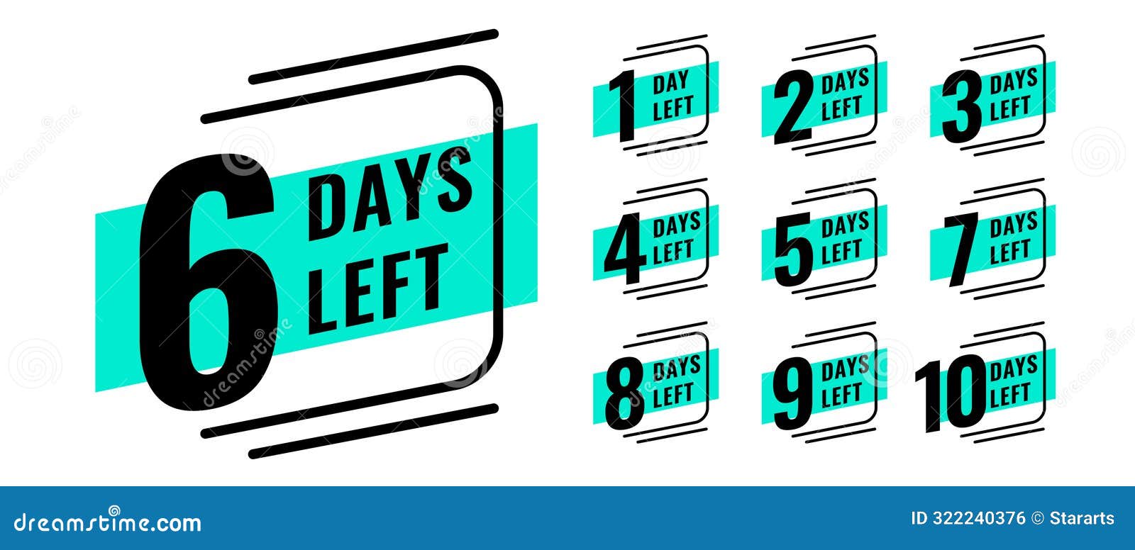 Online Retail Countdown Timer with Number of Days Left Tag Stock Vector ...