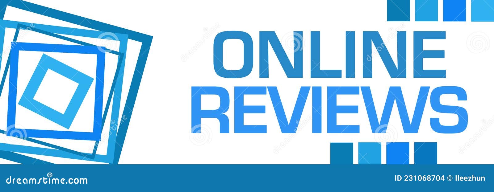 Online Reviews Blue Borders Left Stock Illustration - Illustration of ...