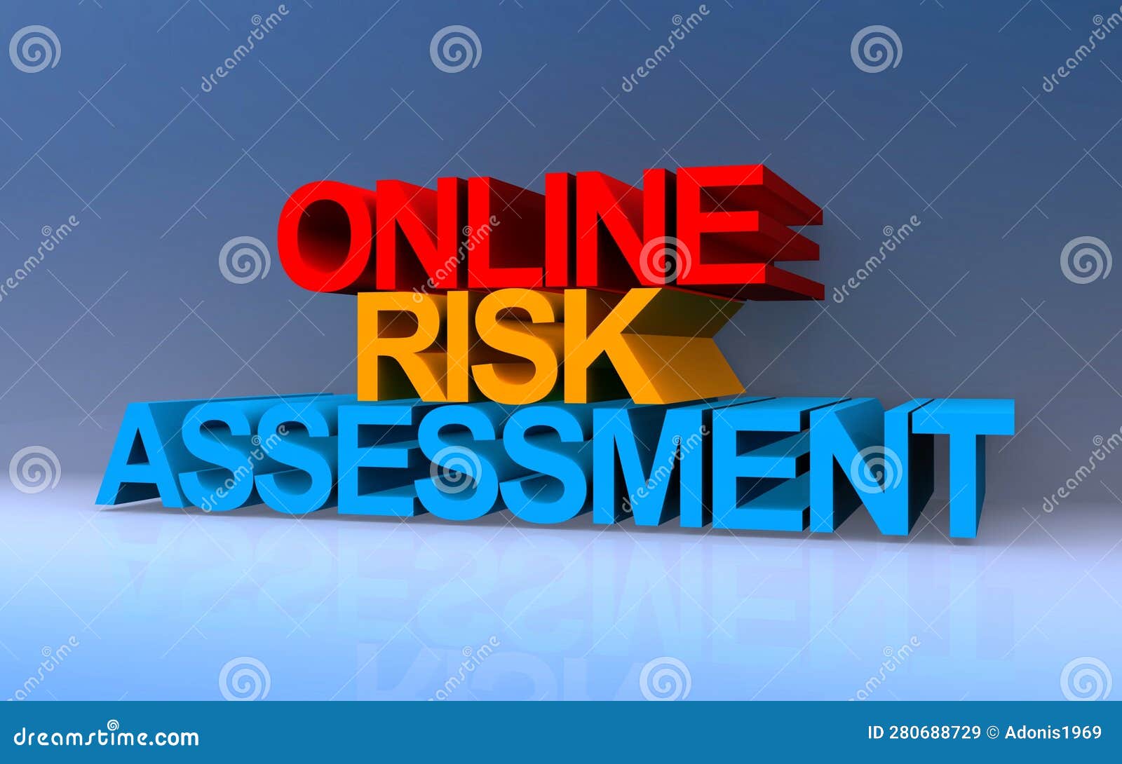 Online Risk Assessment on Blue Stock Illustration - Illustration of ...