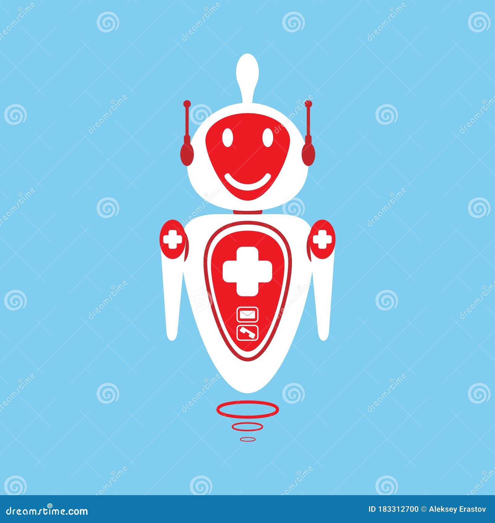 Online Robot Doctor. Virtual Medical Assistant. Vector Illustration ...