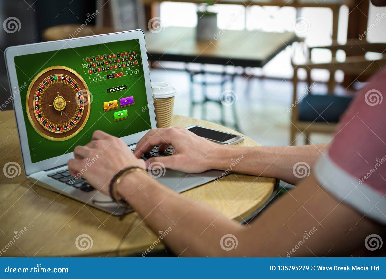 Composite Image of Online Roulette Game Stock Image - Image of colored ...
