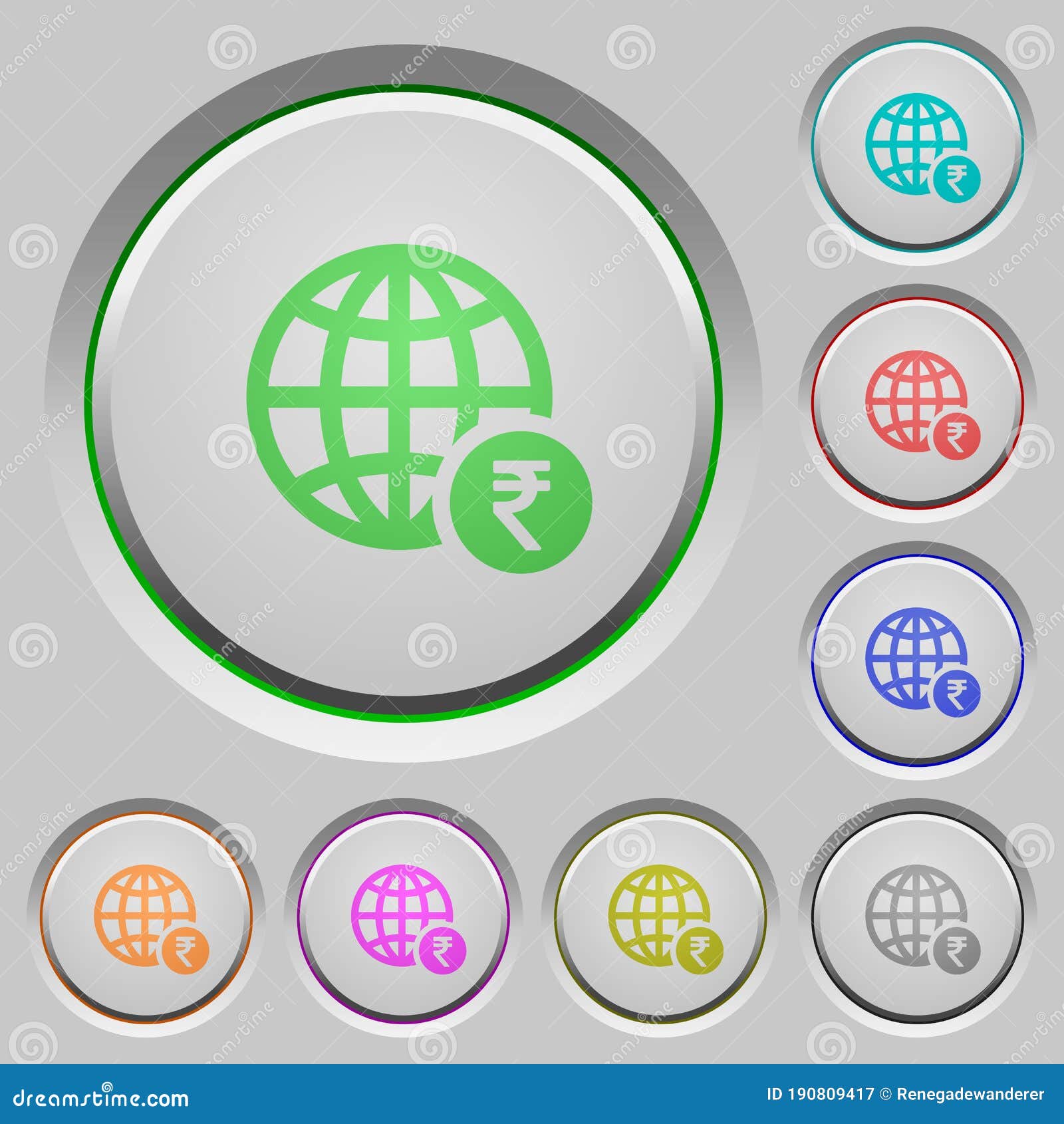 Online Rupee Payment Push Buttons Stock Vector - Illustration of ...