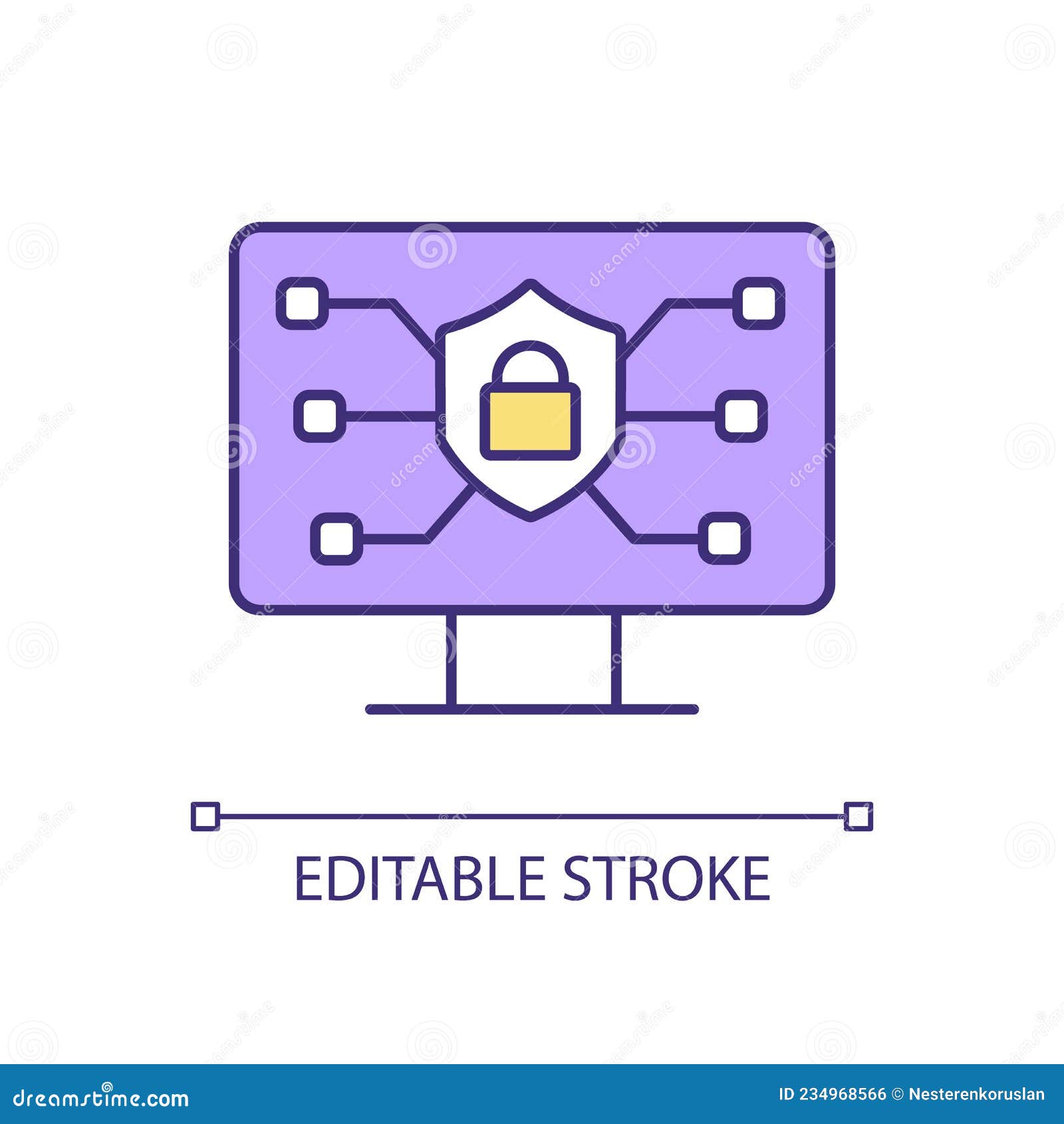Online Safety RGB Color Icon Stock Vector - Illustration of education ...