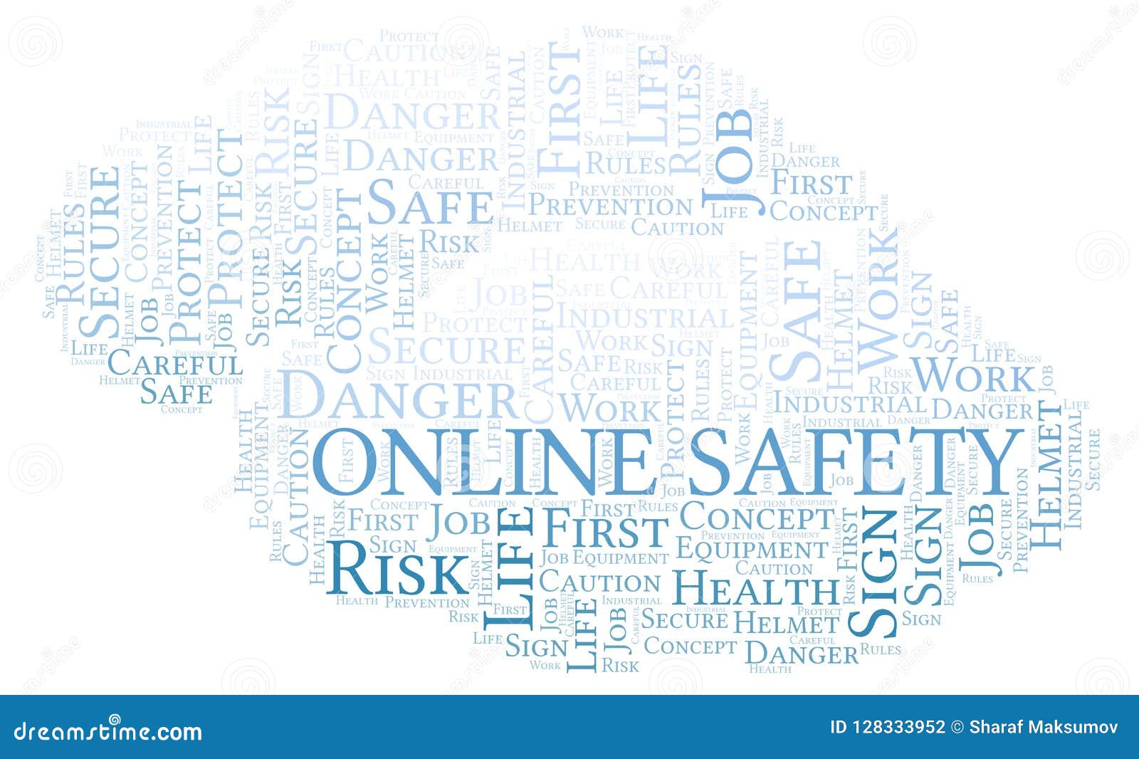 Online Safety word cloud. stock illustration. Illustration of protect ...