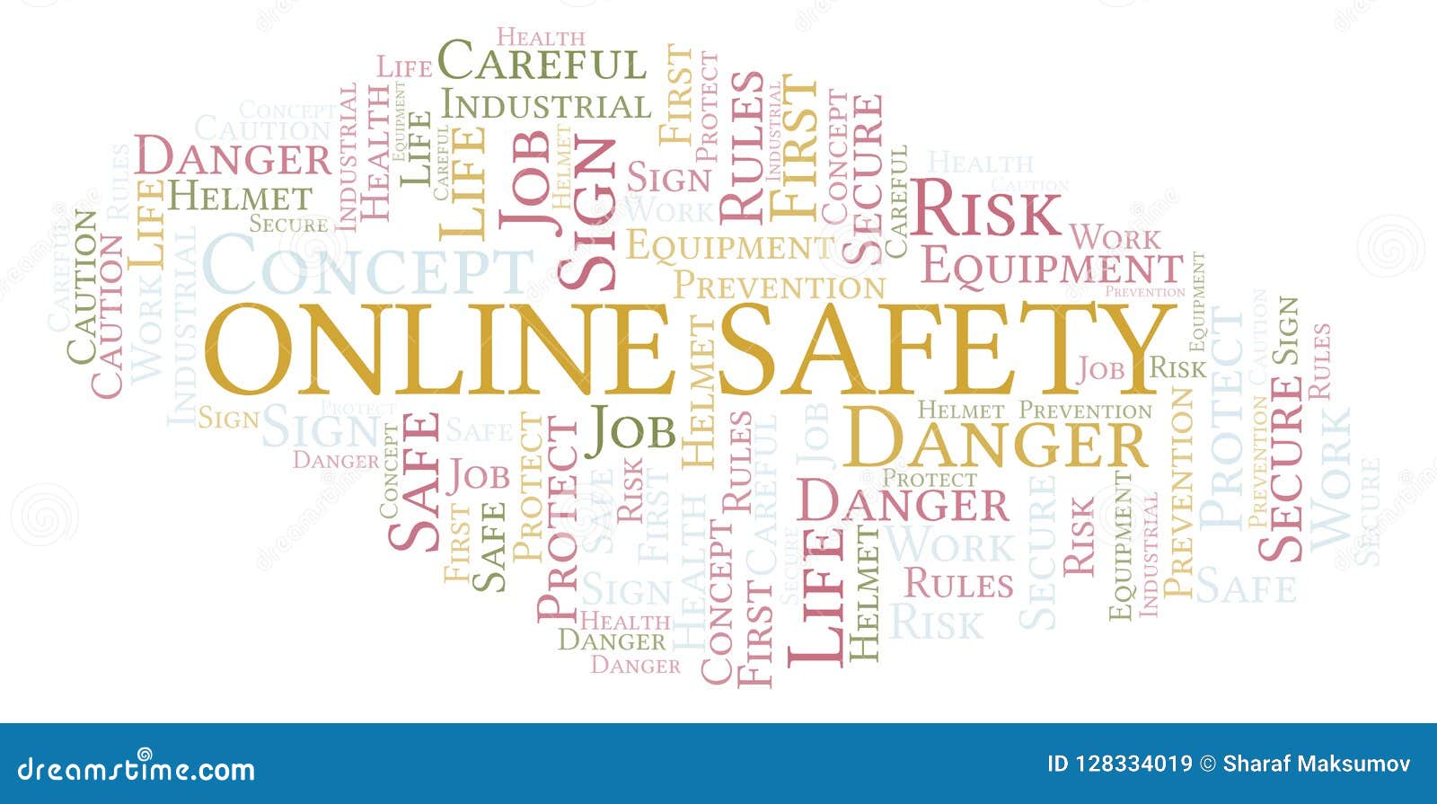 Online Safety word cloud. stock illustration. Illustration of cloud ...