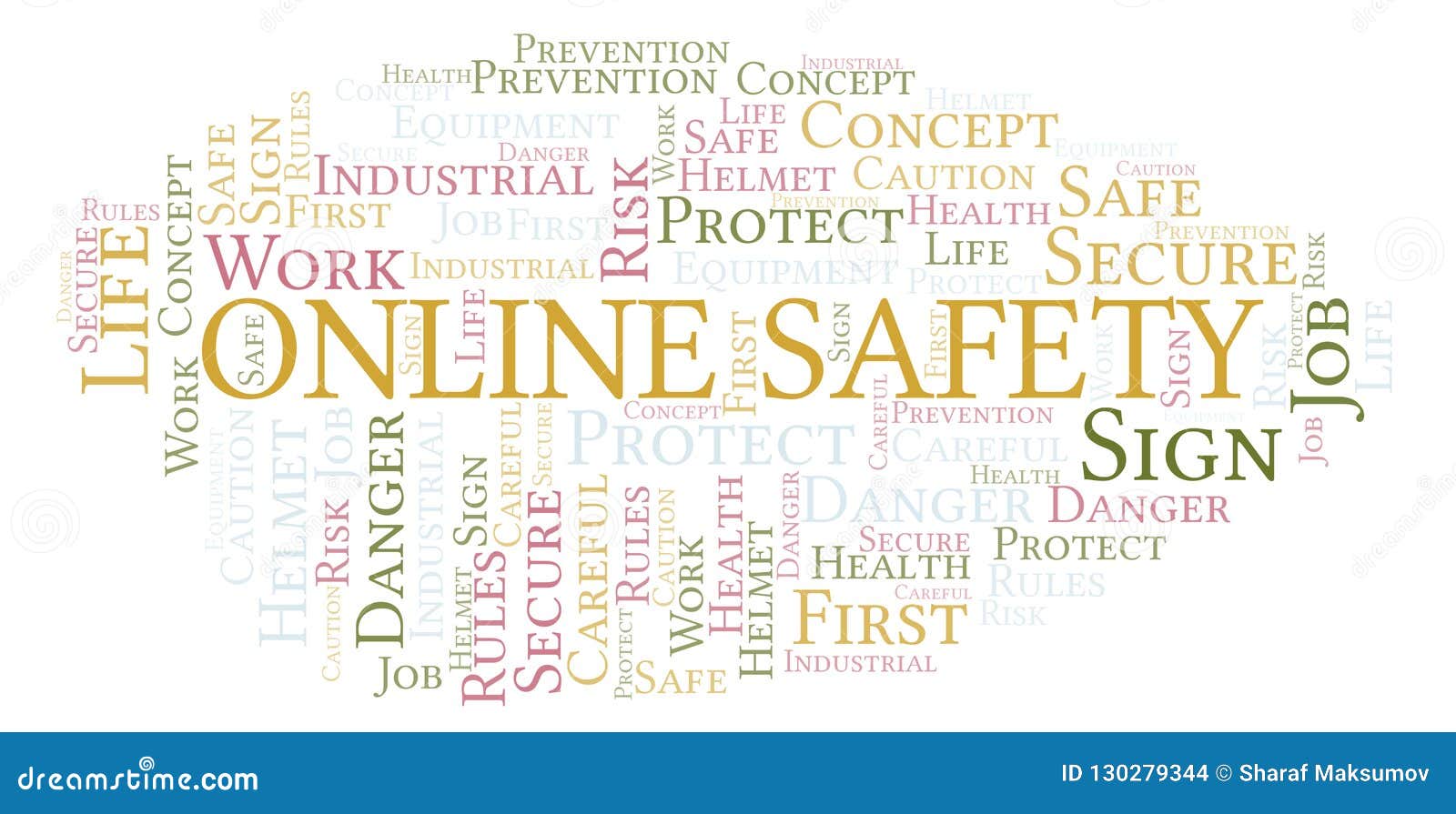 Online Safety word cloud. stock illustration. Illustration of colors ...