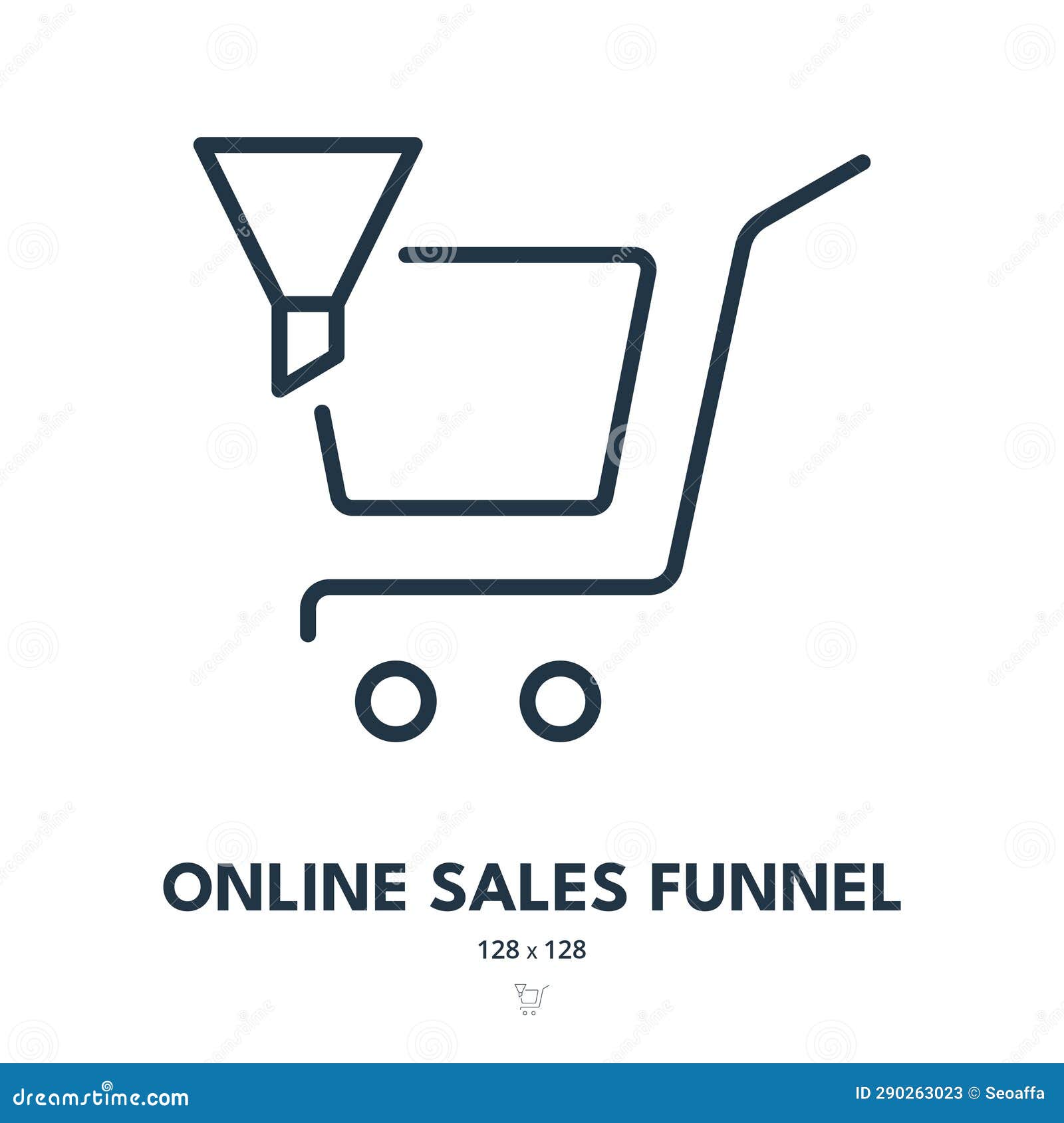 Online Sales Funnel Icon. Conversion, Store, Shopping. Editable Stroke ...