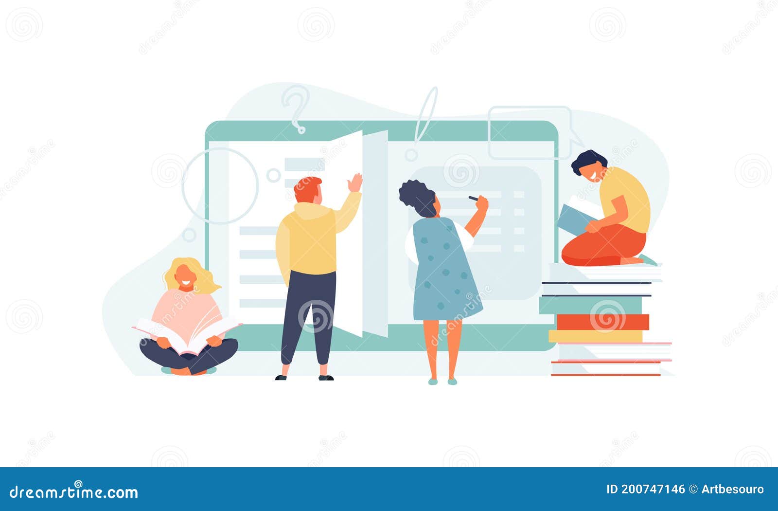 Online School and Distance Learning Stock Vector - Illustration of ...