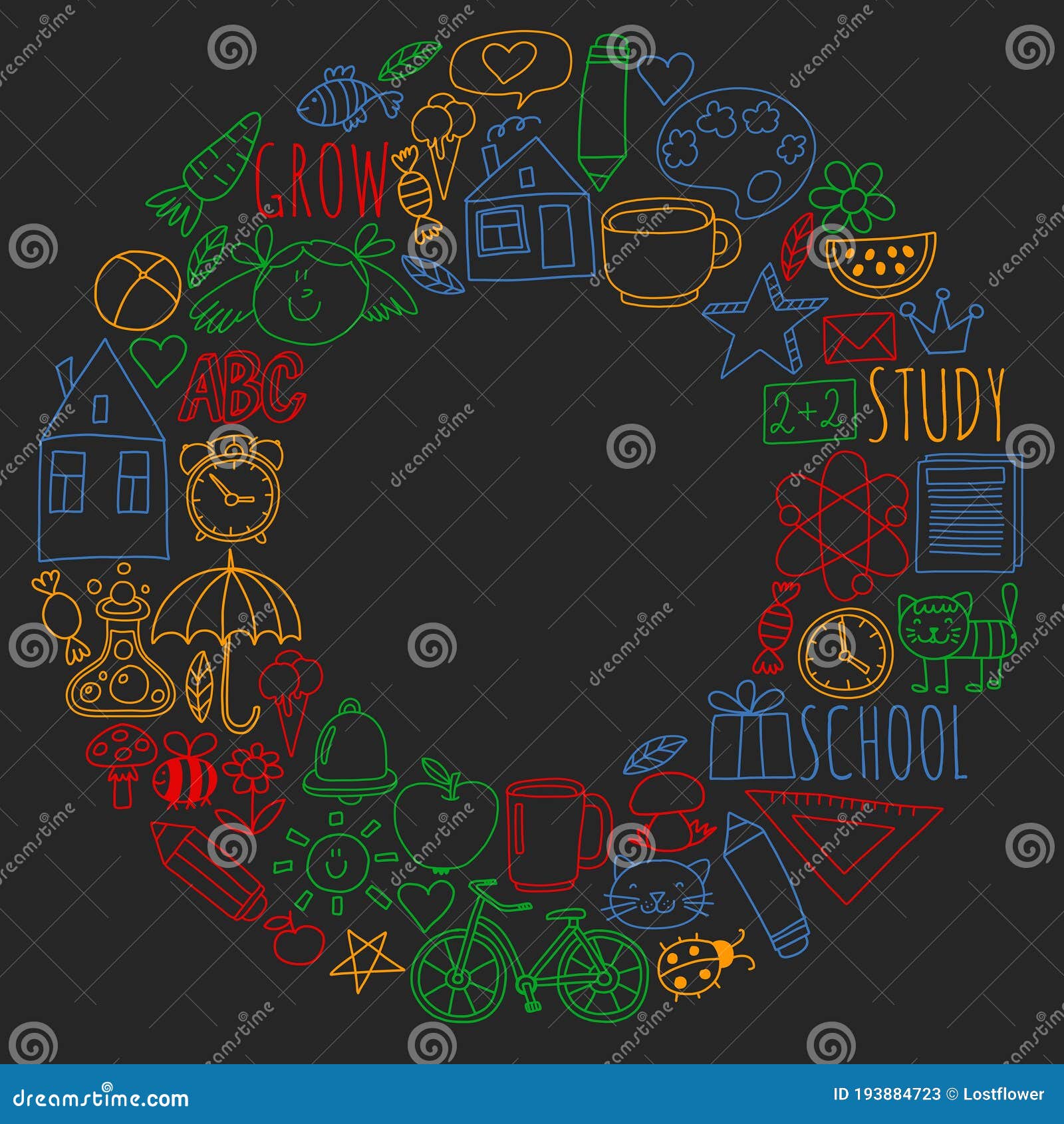 Online School, Internet E-learning. Kindergarten and School. Stock ...