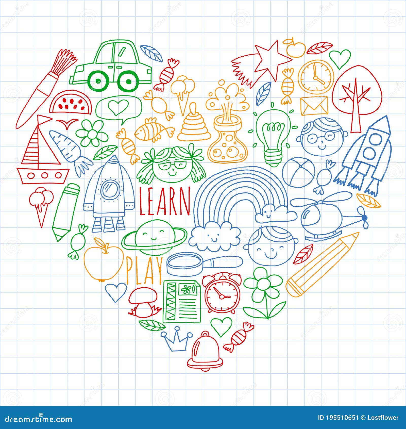 Online School, Internet E-learning. Kindergarten and School. Stock ...