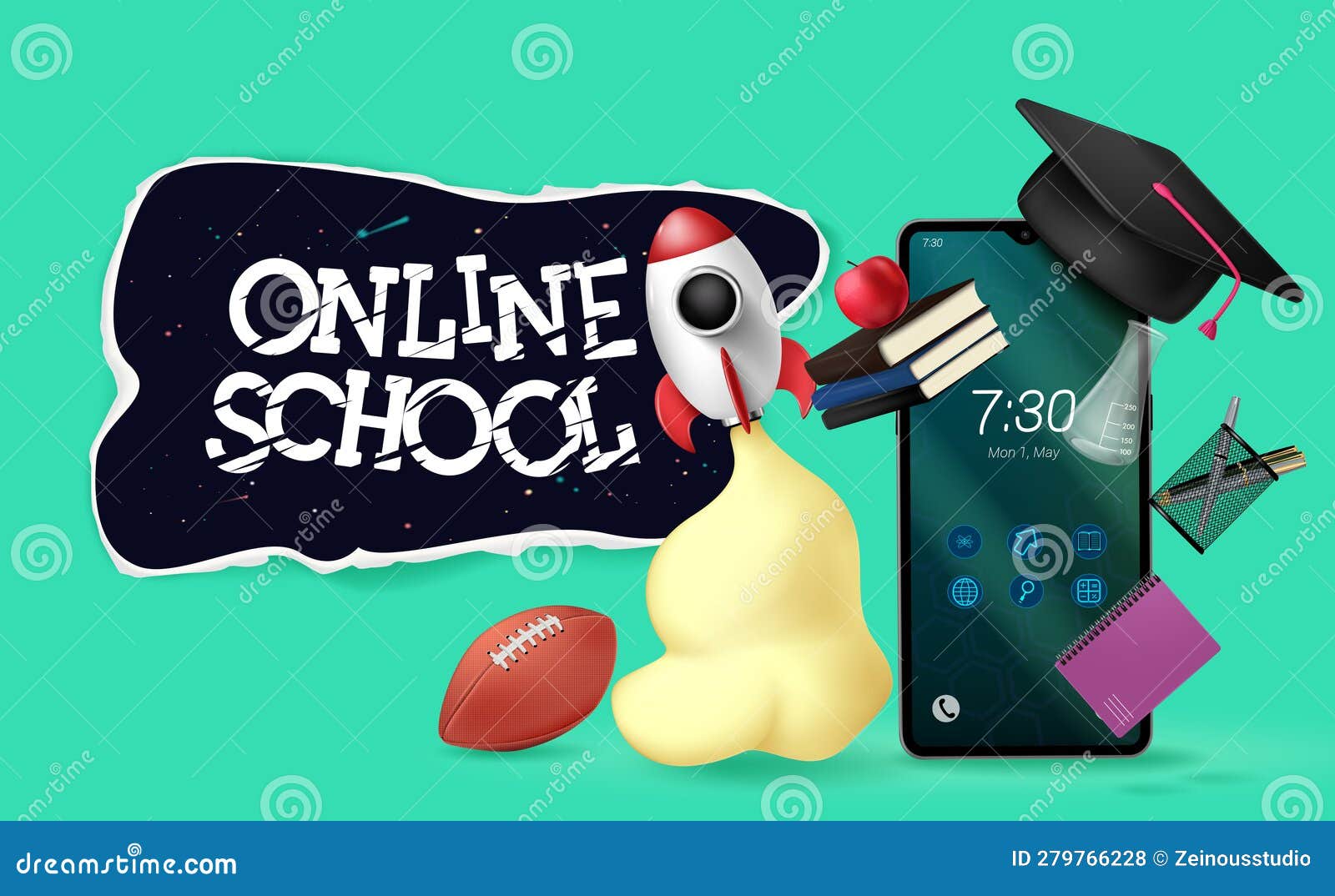 Distance Educational Process Isolated Cartoon Vector Illustrations ...