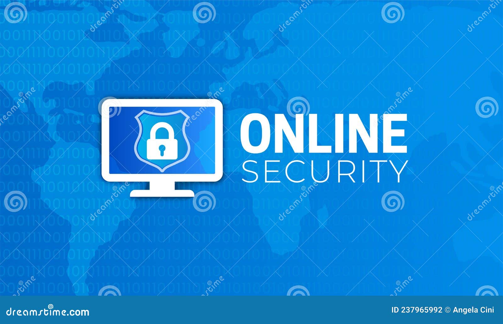 Online Security Background Illustration Design with Computer Icon Stock ...