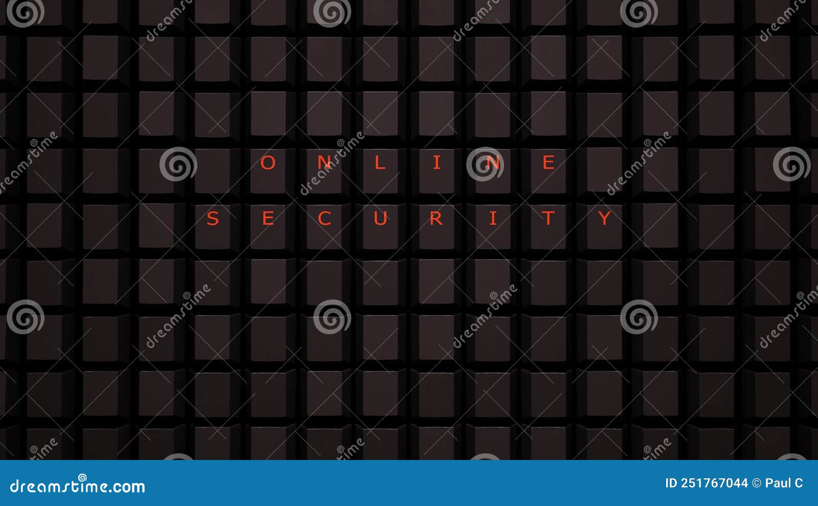 Online Security Concept Illuminated Orange Keys on a Black Keyboard ...