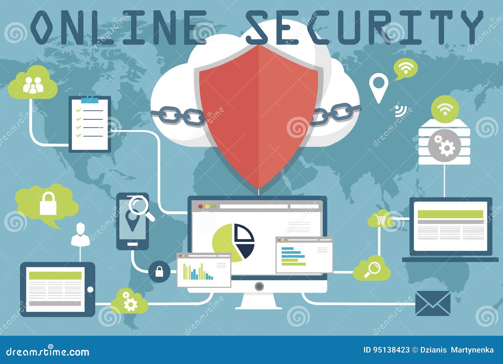 Online Security Word Cloud Stock Illustration | CartoonDealer.com ...