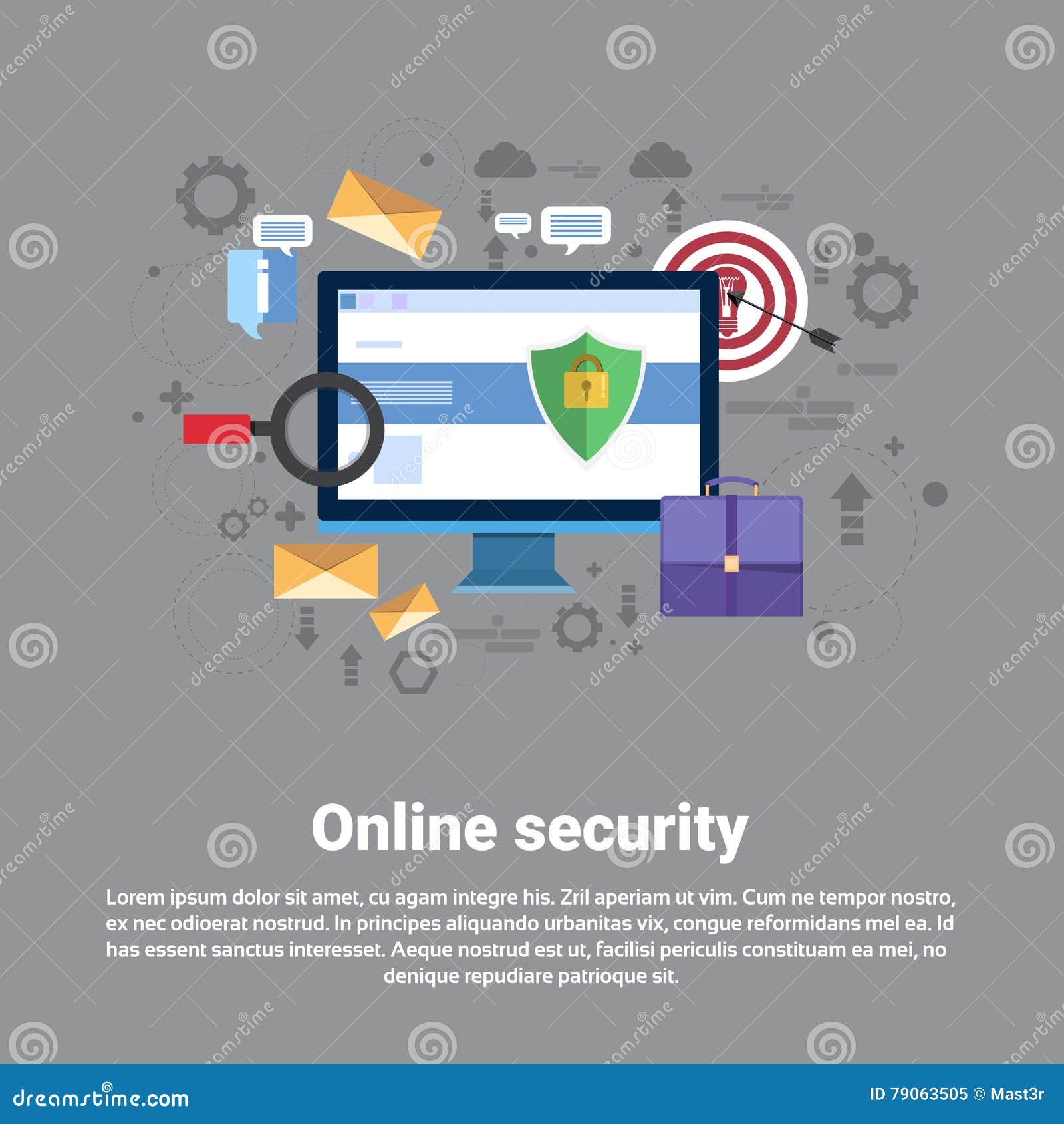 Online Security Data Protection Web Technology Banner Stock Vector ...