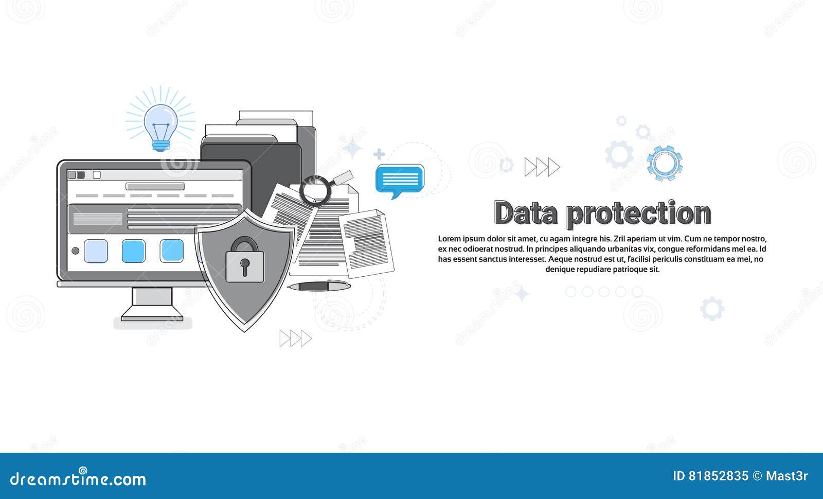 Online Security Data Protection Web Technology Banner Stock Vector ...