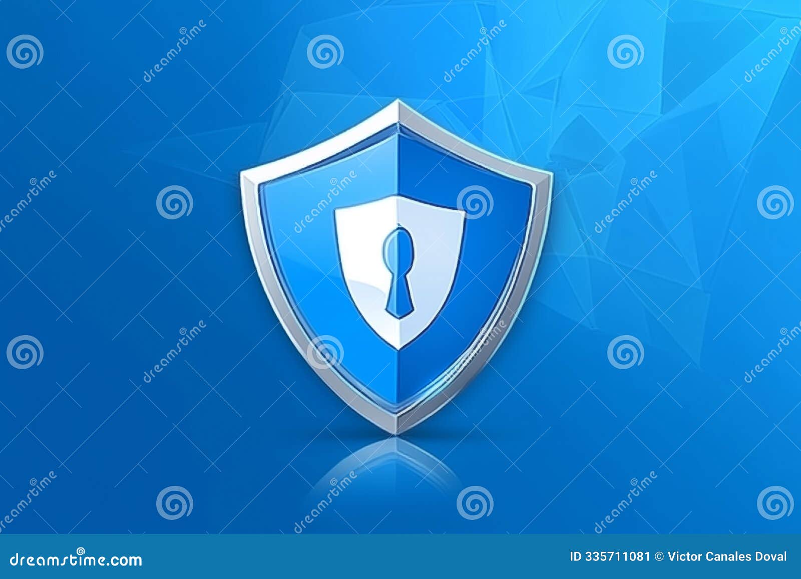 Online Security Logo on Blue Background Stock Image - Image of virus ...