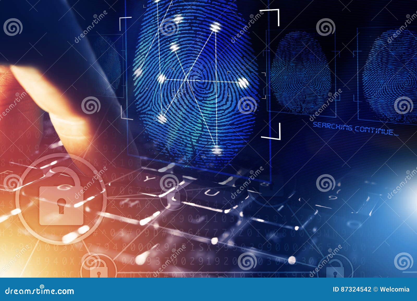 Online Security Screening stock illustration. Illustration of point ...