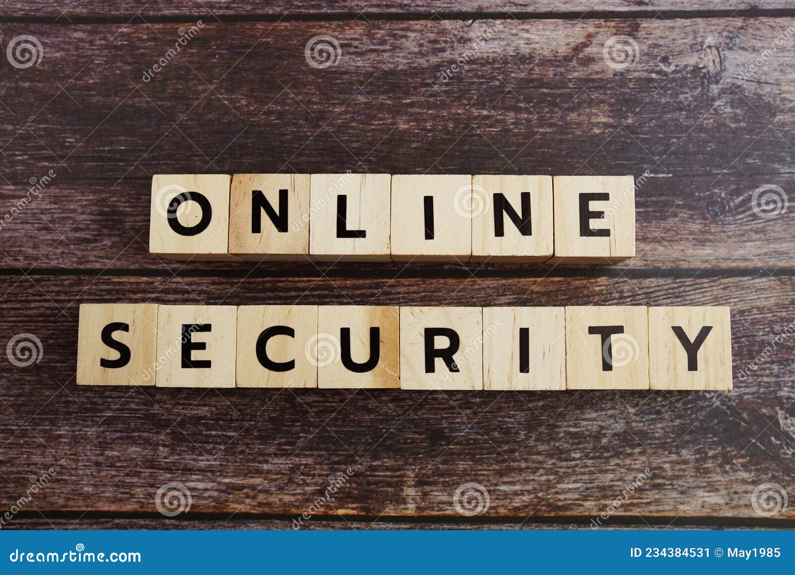 Online Security Word Alphabet Letters on Wooden Background Stock Image ...
