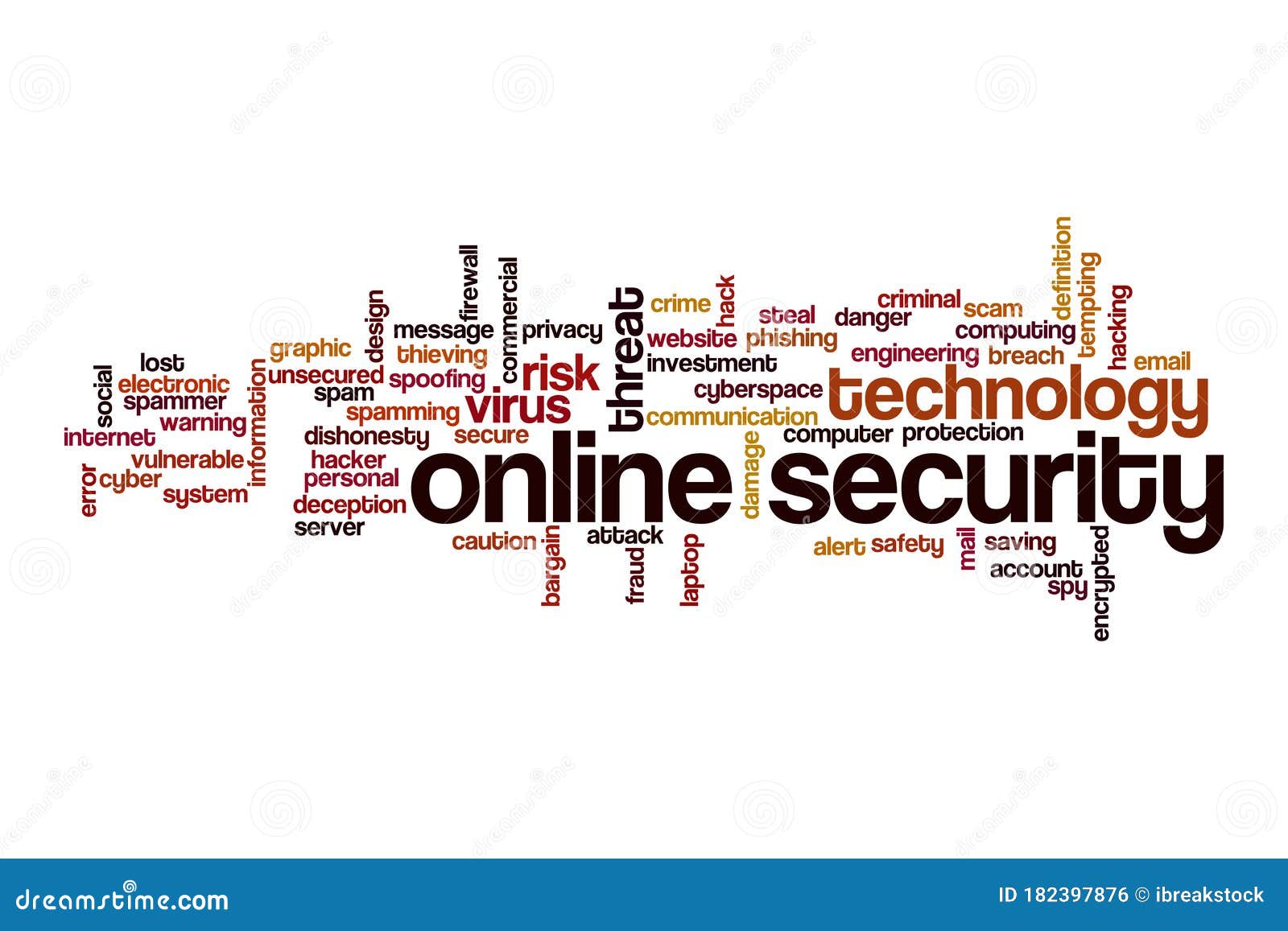 Online Security Word Cloud Concept Stock Illustration - Illustration of ...