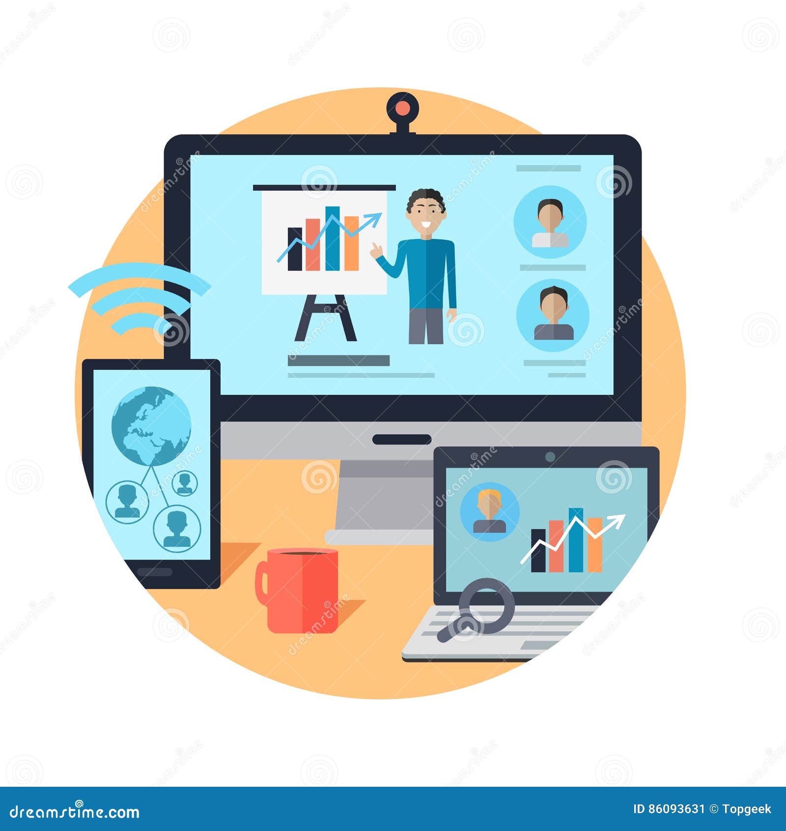 Online Seminar. Distance Work. Webinar. Vector Stock Vector ...