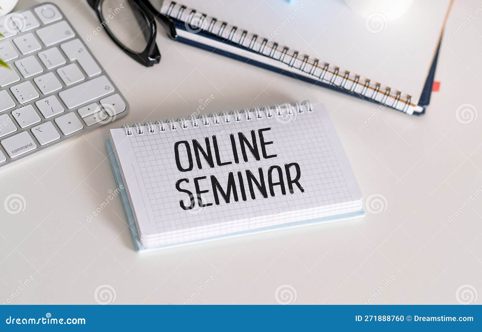 ONLINE SEMINAR Text on a Paper on Chart Background. Stock Photo - Image ...