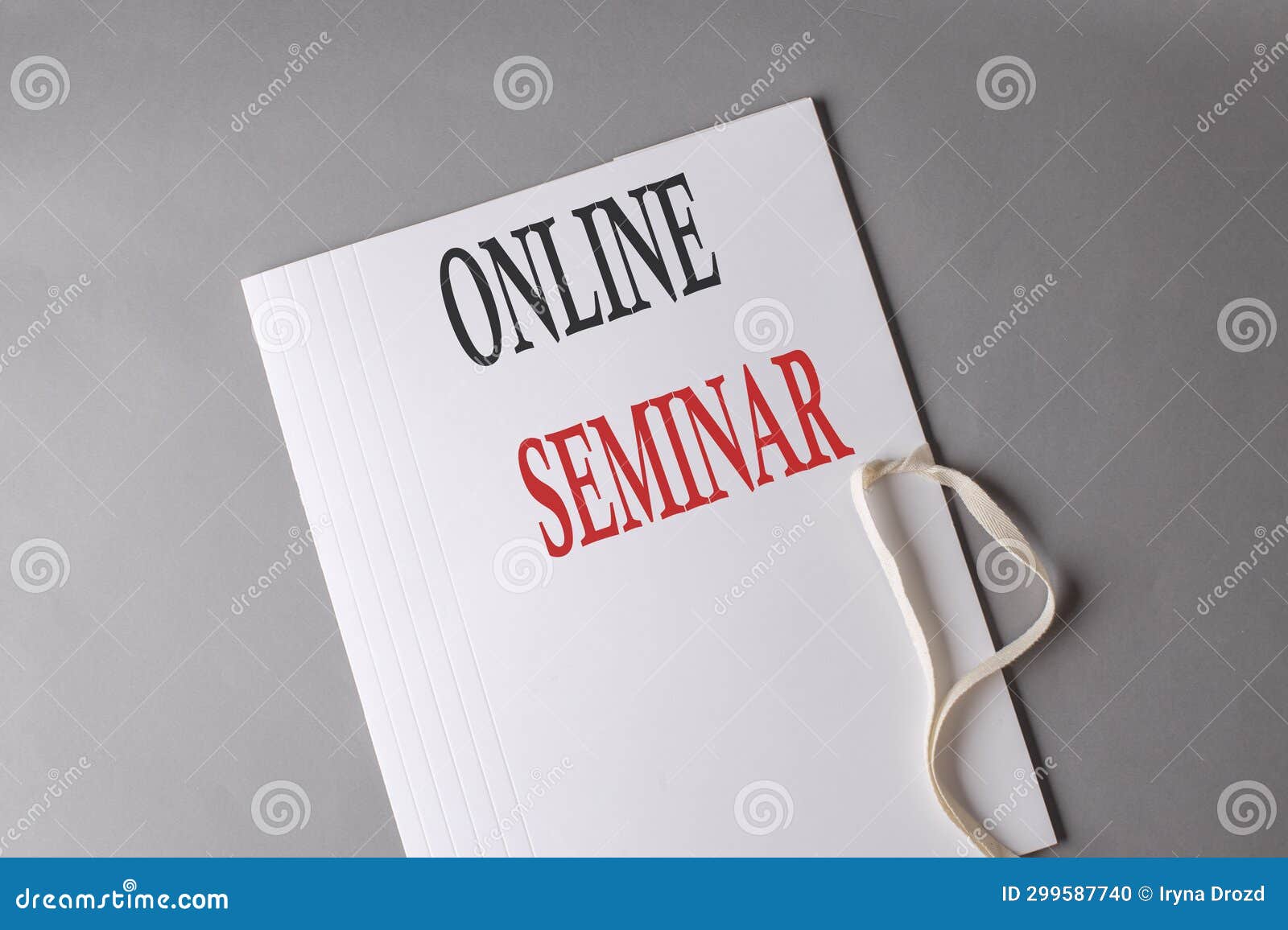 ONLINE SEMINAR Text on White Folder on Grey Background Stock Photo ...