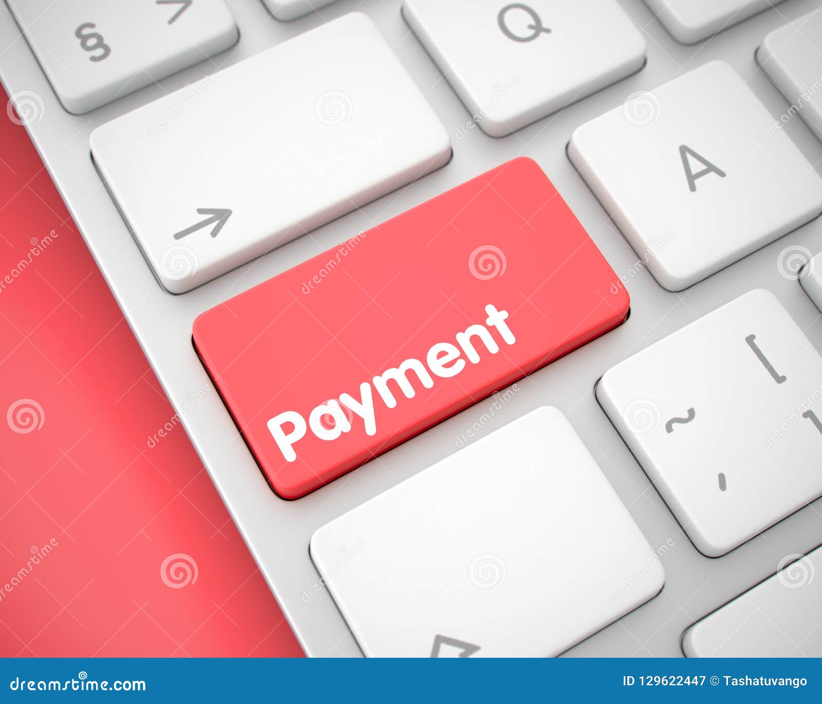 Payment - Inscription on the Red Keyboard Button. 3D. Stock ...