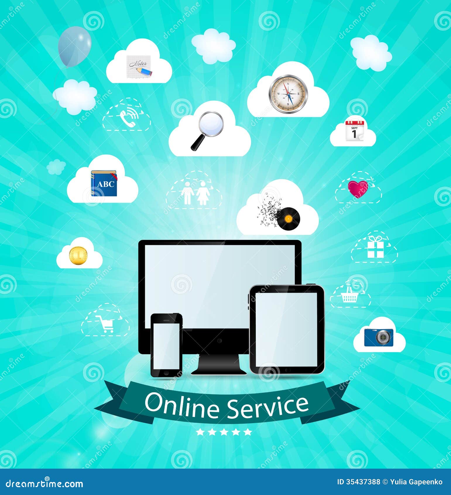 Online Service Concept Vector Illustration Stock Vector - Illustration ...