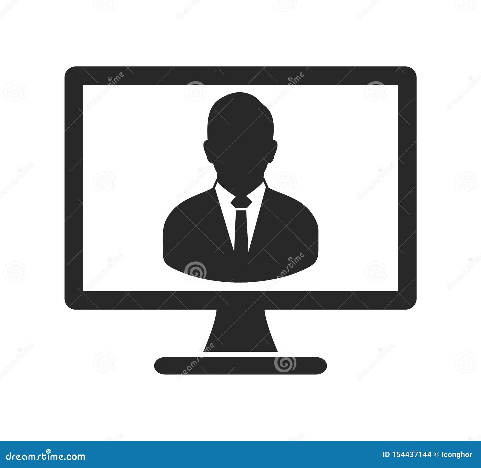 Online Service Icon. stock vector. Illustration of office - 154437144